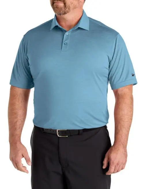 REEBOK Big & Tall Performance Heather Polo Shirt - Warped Blue