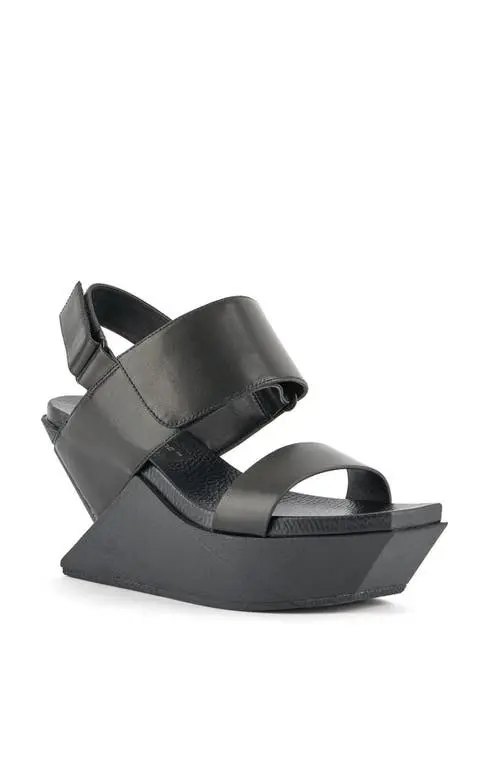 United Nude Delta Wedge Sandal With Adjustable Straps - Black