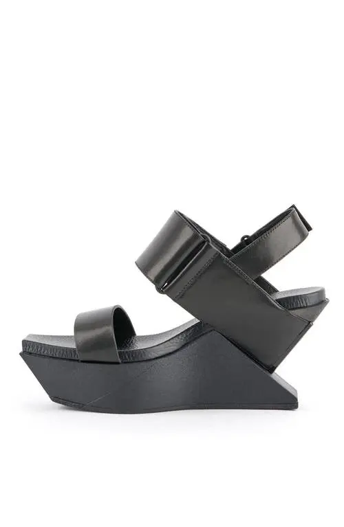 United Nude Delta Wedge Sandal With Adjustable Straps - Black