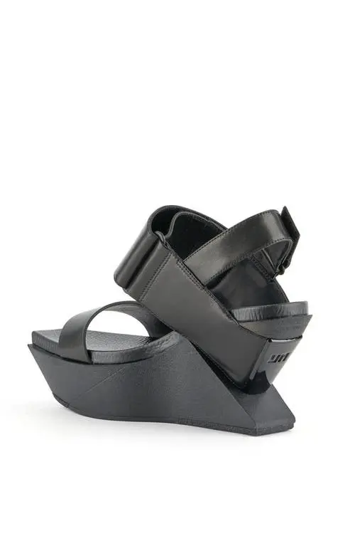 United Nude Delta Wedge Sandal With Adjustable Straps - Black