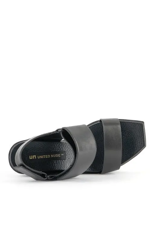 United Nude Delta Wedge Sandal With Adjustable Straps - Black