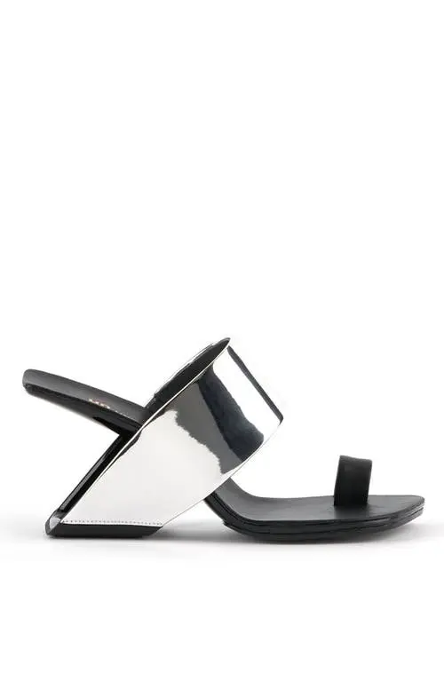 United Nude Loop Toe High Heel Sandals - Mirror Silver Ii