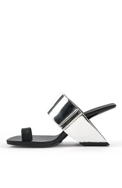 United Nude Loop Toe High Heel Sandals - Mirror Silver Ii