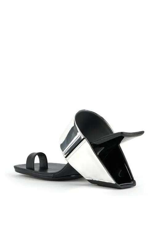United Nude Loop Toe High Heel Sandals - Mirror Silver Ii
