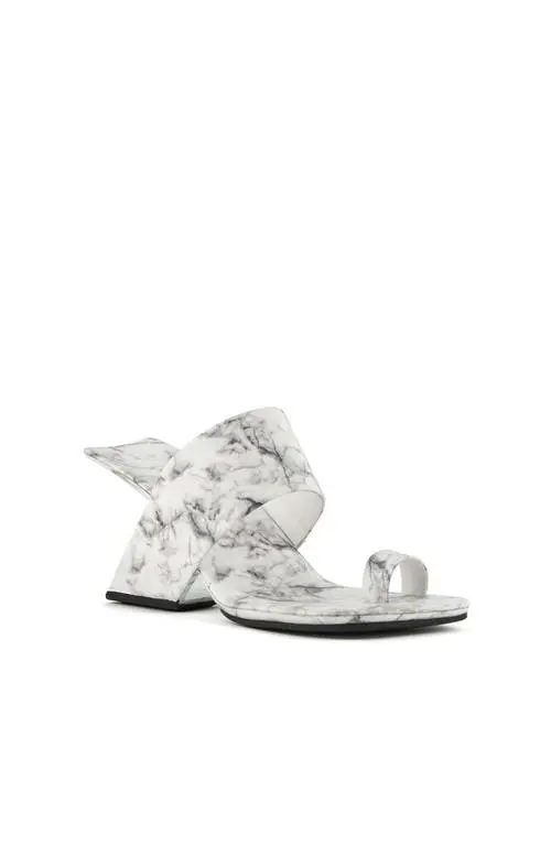 United Nude Loop Toe High Heel Sandals - White Marble