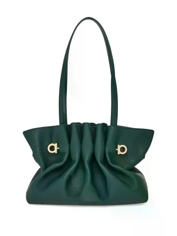 FERRAGAMO Ruched Shoulder Bag - Green