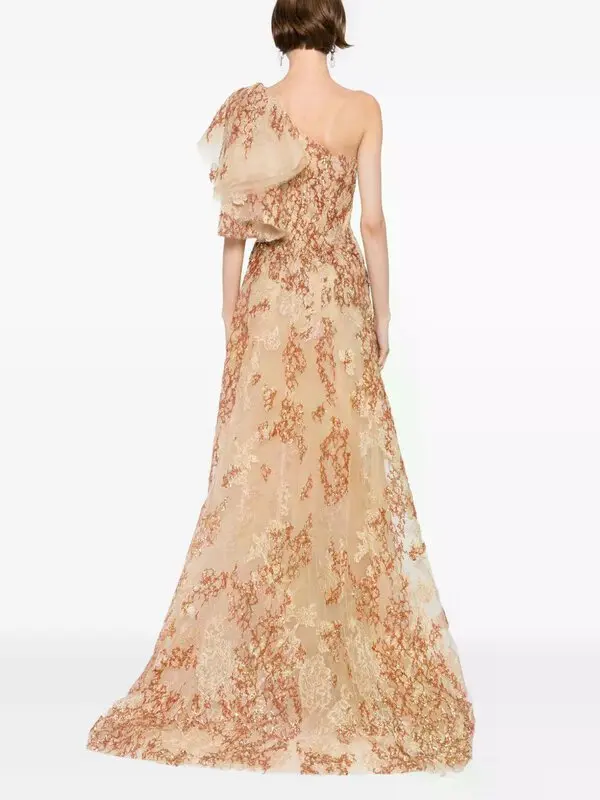 SAIID KOBEISY One-shoulder Embroidered Dress