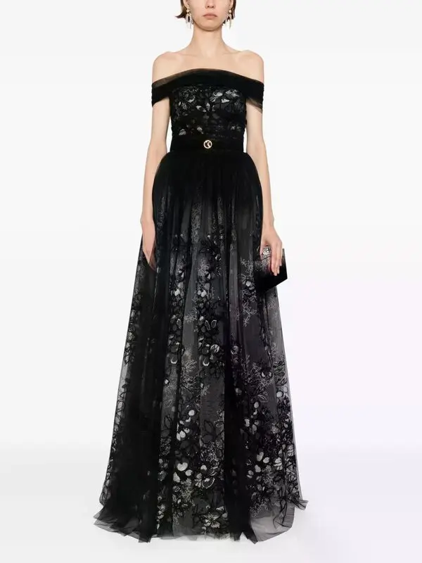 SAIID KOBEISY Gathered Tulle Gown