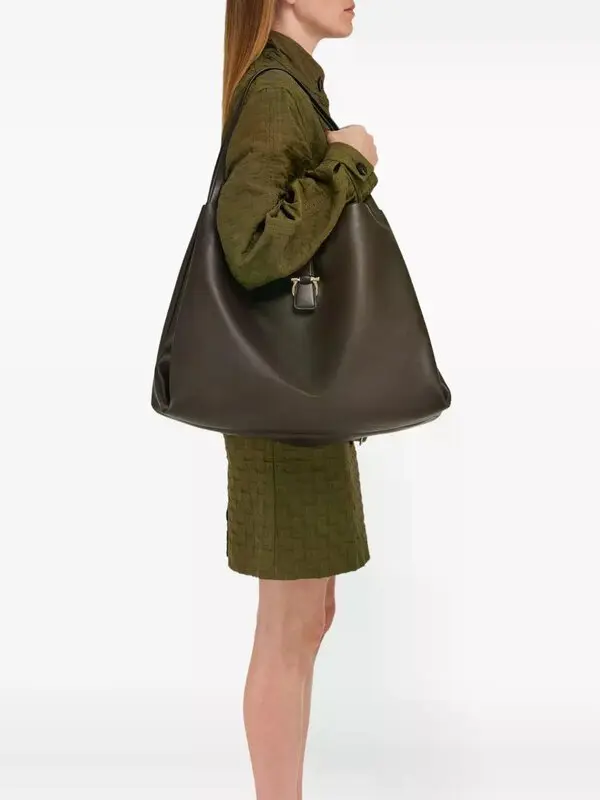 FERRAGAMO Leather Tote Bag - Grey