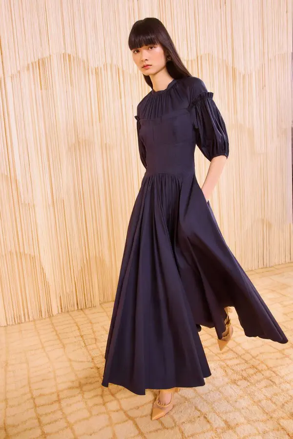 white christmas dresses Long Black Corset Formal Dress with Puff Sleeves - Size 18 main image 0