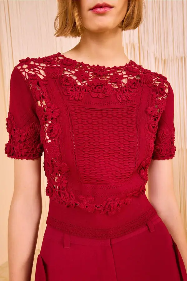 Ulla Johnson Stella Short Sleeve Knit Top - Begonia