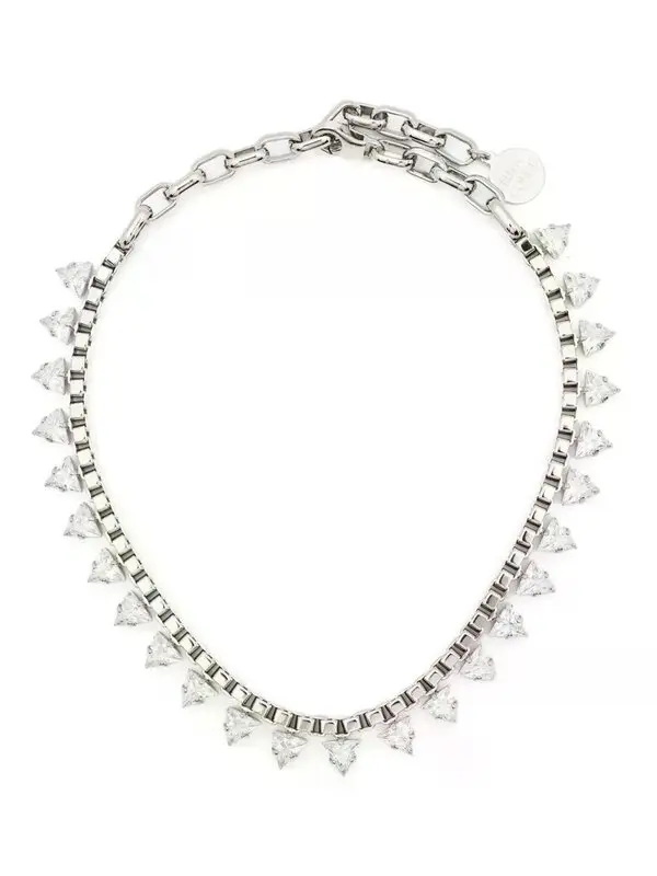 ELLEN CONDE Crystal-embellished Chain Necklace - Silver