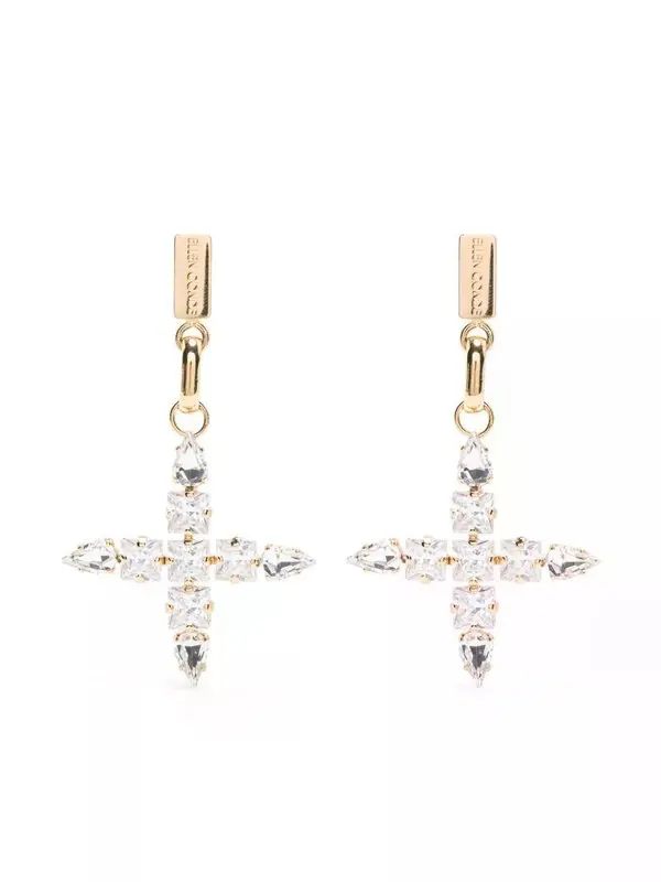 ELLEN CONDE Crystal-embellished Earrings - Gold
