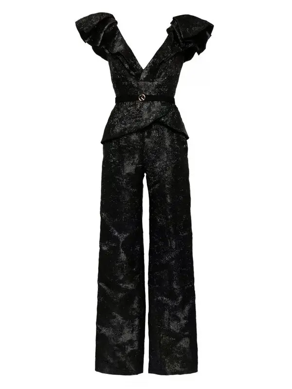SAIID KOBEISY Brocade Jumpsuit - Black