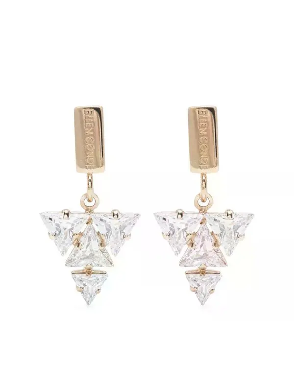 ELLEN CONDE Crystal Charm Earrings - Gold