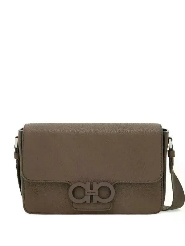 FERRAGAMO Gancini-buckle Shoulder Bag - Grey