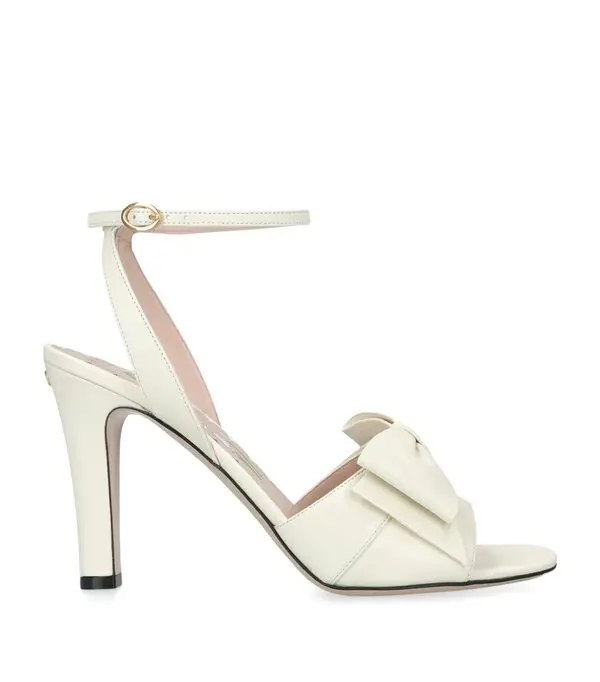 Valentino Garavani Bowow Leather Heeled Sandals - Beige