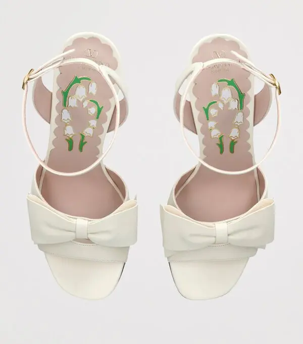 Valentino Garavani Bowow Leather Heeled Sandals - Beige