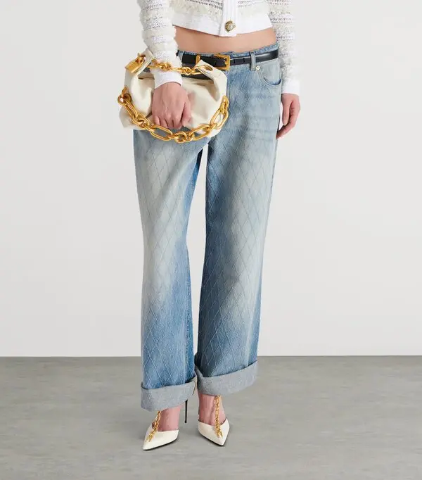 Balmain Mini Leather Sync Shoulder Bag