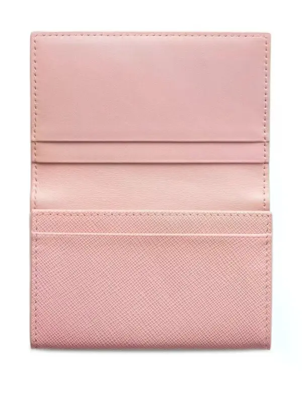 Prada Saffiano Leather Card Holder - Pink