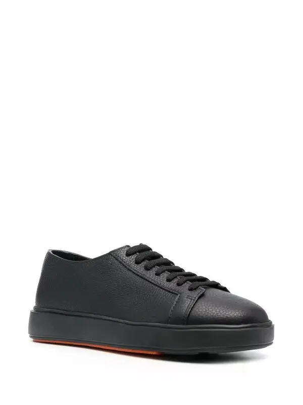 Santoni Leather Low-top Sneakers - Black