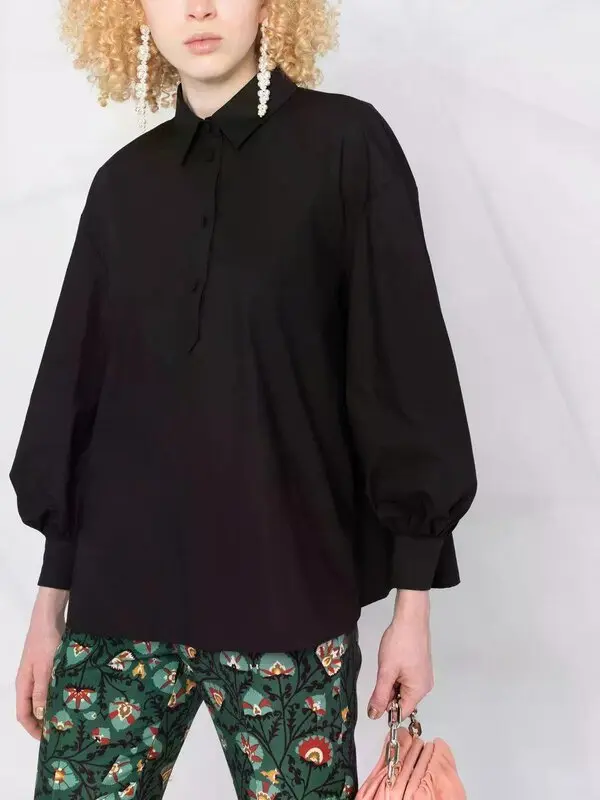 La DoubleJ Poet Button-placket Cotton Shirt