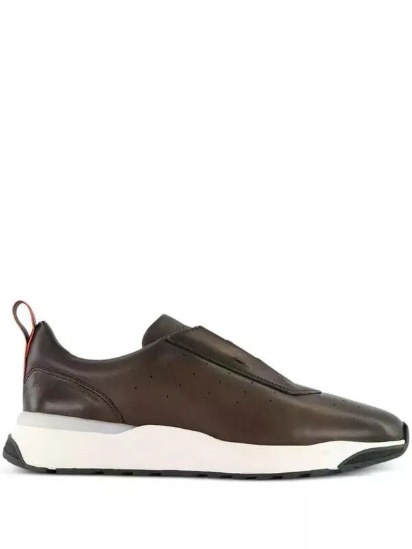 Santoni Leather Sneakers - Brown