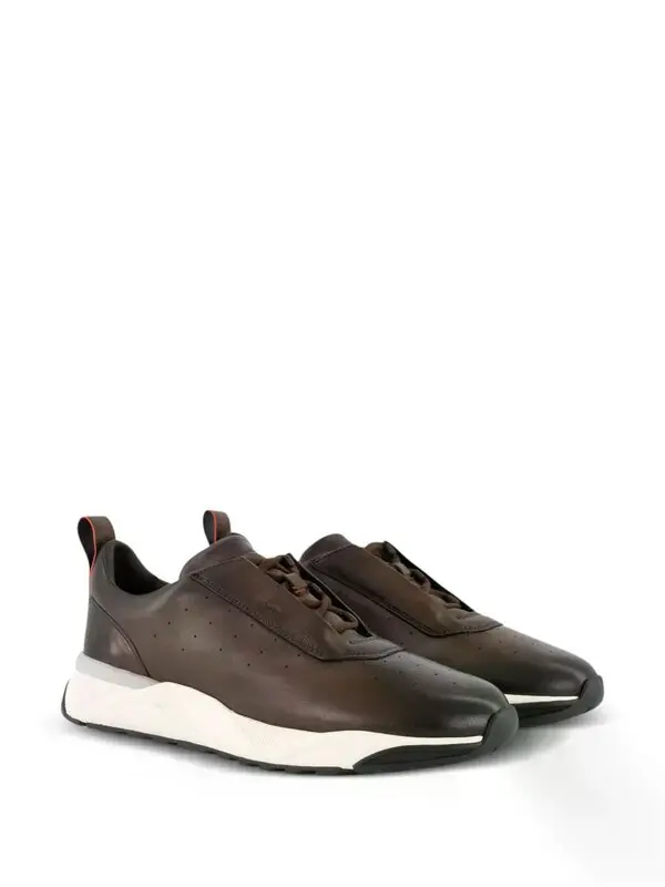 Santoni Leather Sneakers - Brown