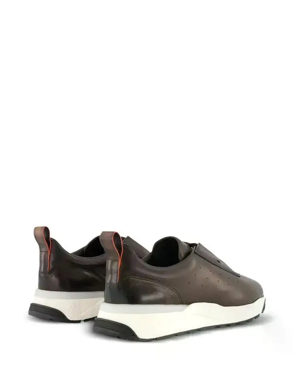Santoni Leather Sneakers - Brown