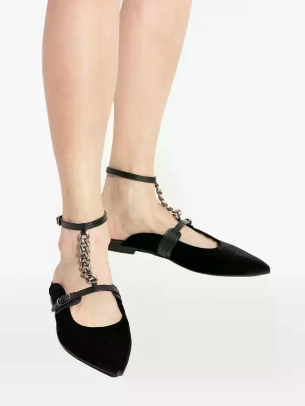 Munthe Chain-embellished Flat Mules - Black