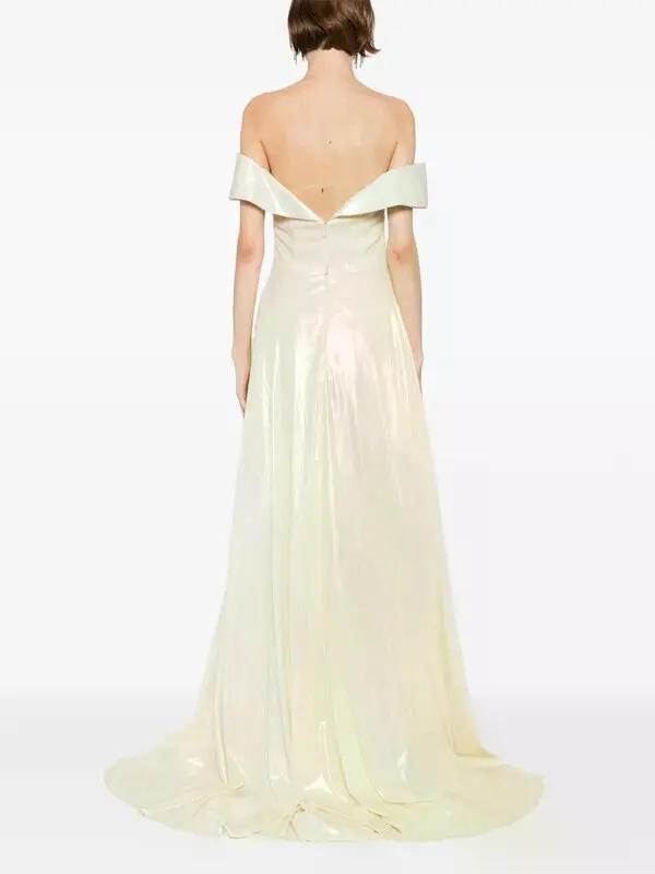 SAIID KOBEISY Lamé Off-shoulder Dress