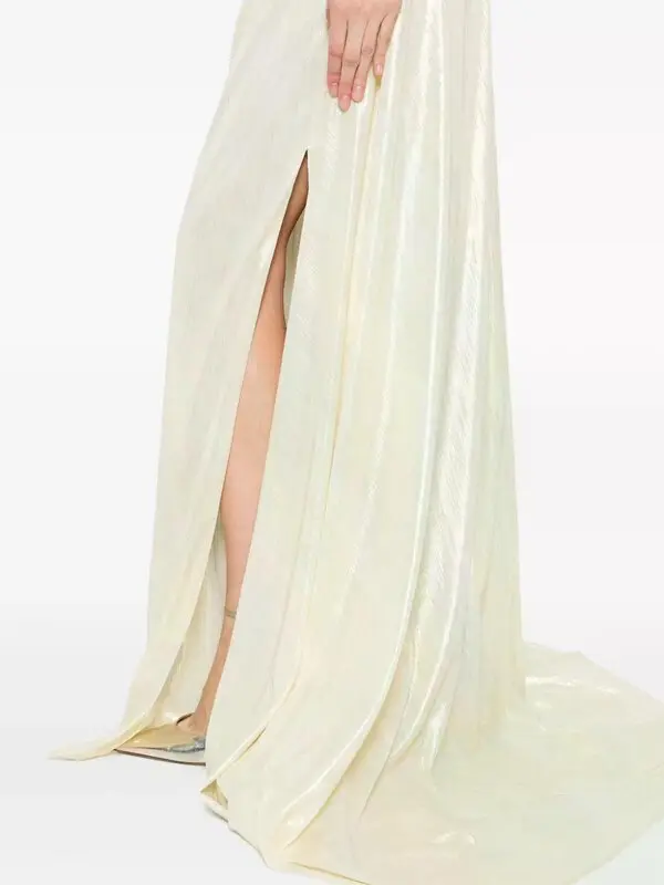 SAIID KOBEISY Lamé Off-shoulder Dress