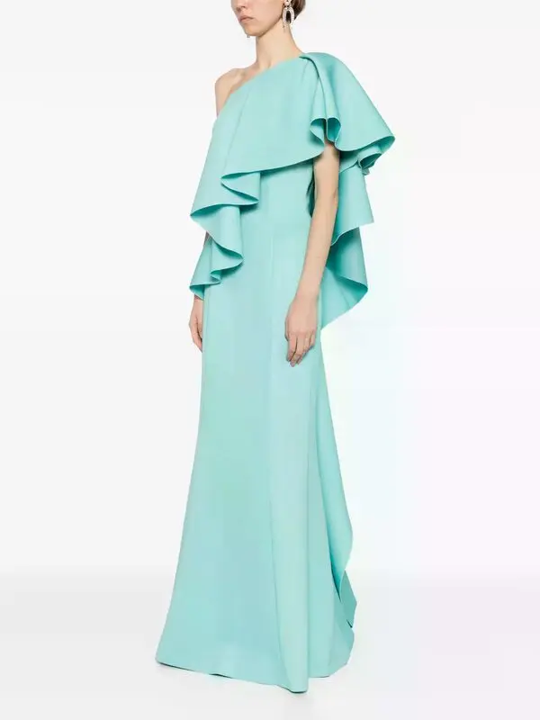 SAIID KOBEISY Ruffled Scuba Long Dress