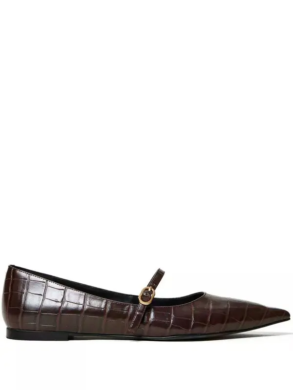 TWINSET Crocodile-effect Ballet Flats