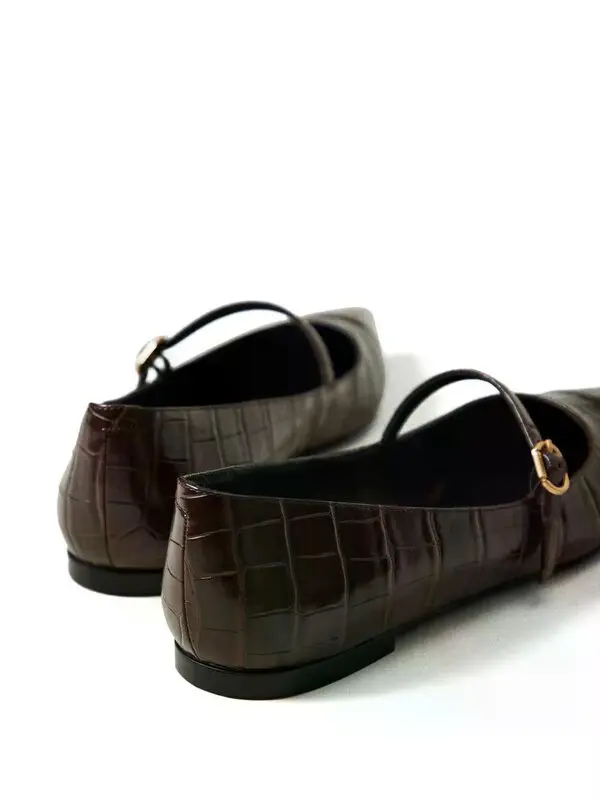 TWINSET Crocodile-effect Ballet Flats