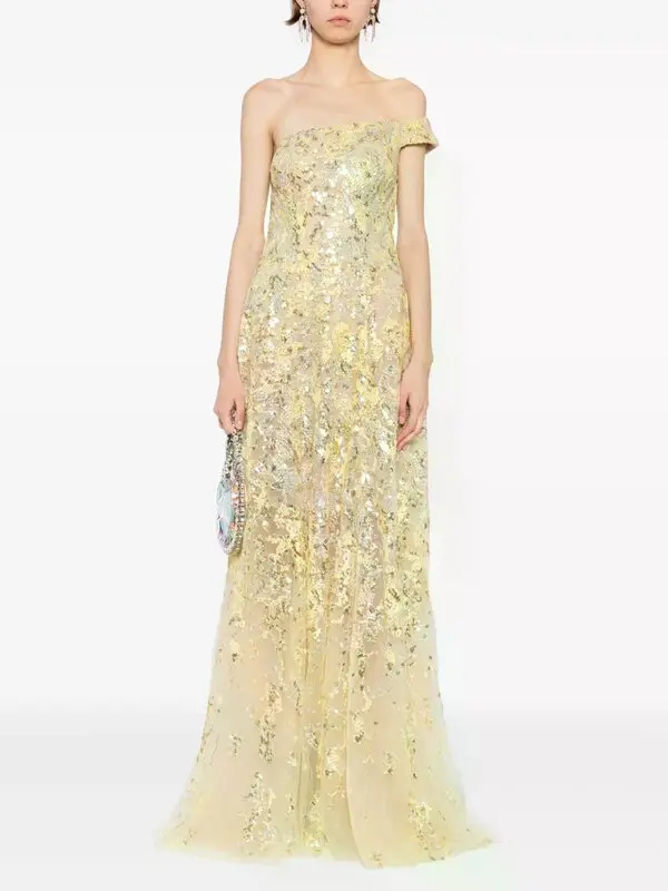 SAIID KOBEISY Off-shoulder Embroidered Dress