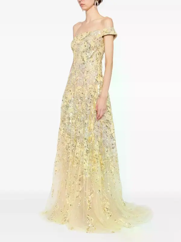 SAIID KOBEISY Off-shoulder Embroidered Dress