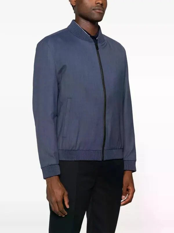 BOSS Zip-up Bomber Jacket - Blue