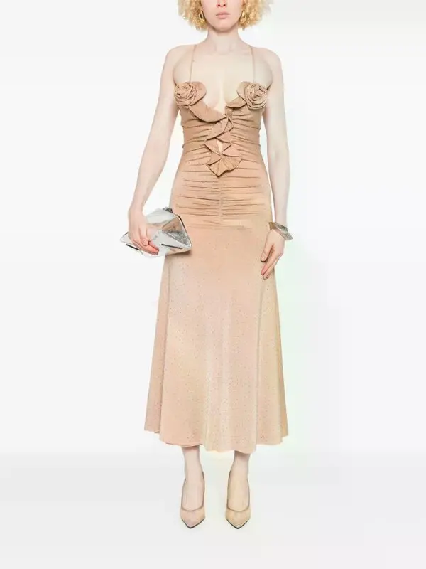 NISSA Rhinestone-embellished Midi Dress
