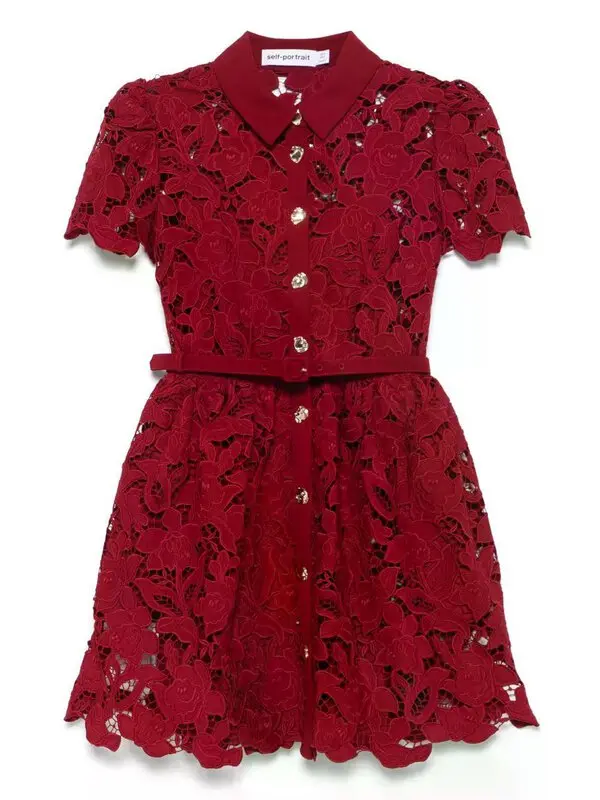 SELF-PORTRAIT Floral-lace Mini Dress
