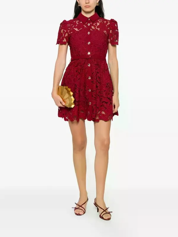 SELF-PORTRAIT Floral-lace Mini Dress