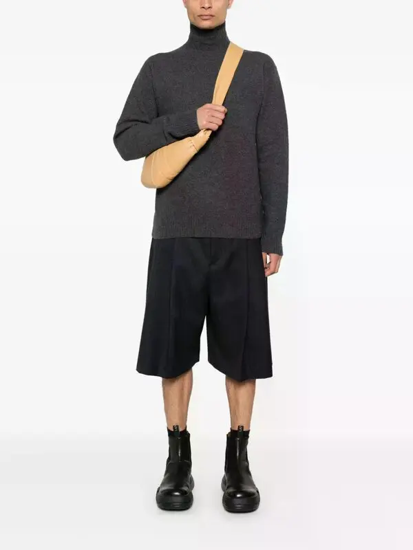 JIL SANDER High-neck Boiled Wool Sweater - Grey