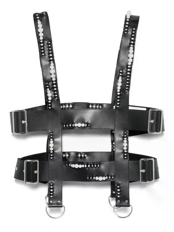 Noir Kei Ninomiya Faux-leather Harness Vest - Black