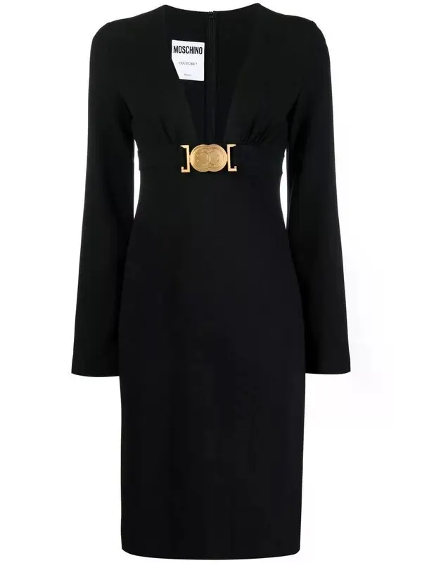 Moschino Logo-plaque Long-sleeved Dress