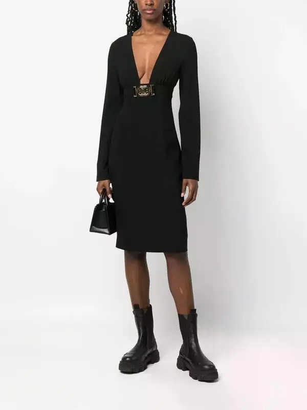 Moschino Logo-plaque Long-sleeved Dress