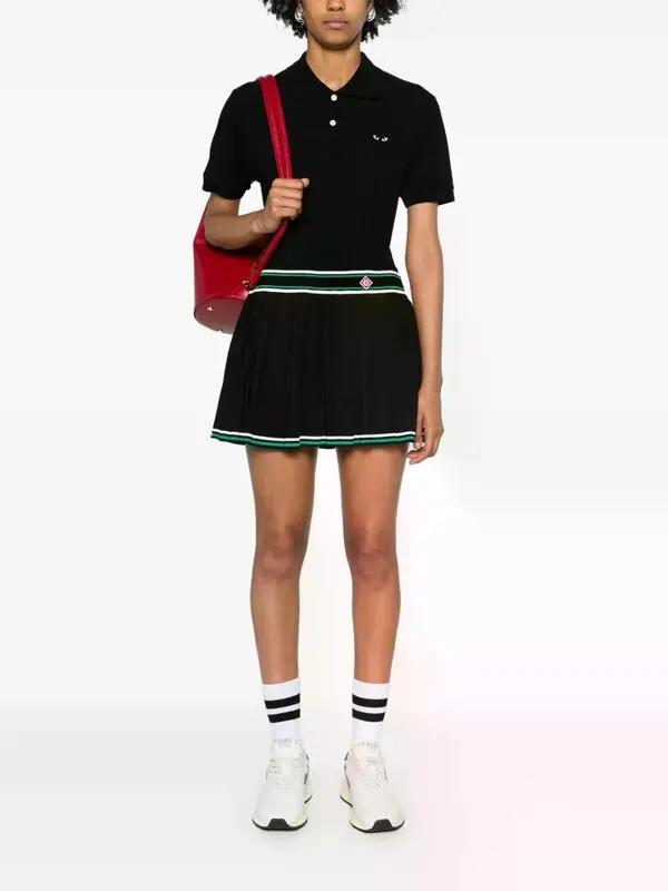 Play Comme Des Garcon Heart-patch Cotton Polo Shirt - Black