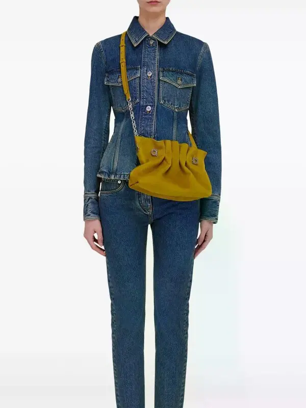 FERRAGAMO Suede Soft Shoulder Bag - Yellow