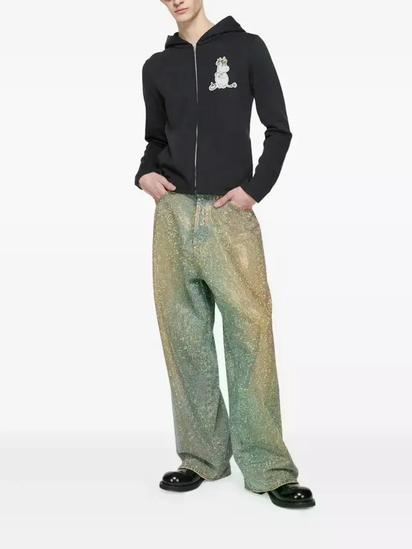 Acne Studios Zip-up Hoodie With Embroidered Applique