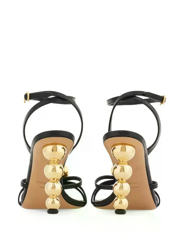FERRAGAMO Ball-embellished Strappy Sandals - Black