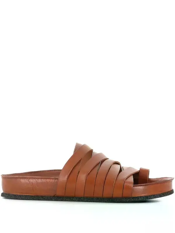 PANTANETTI Strappy Leather Sandals - Brown